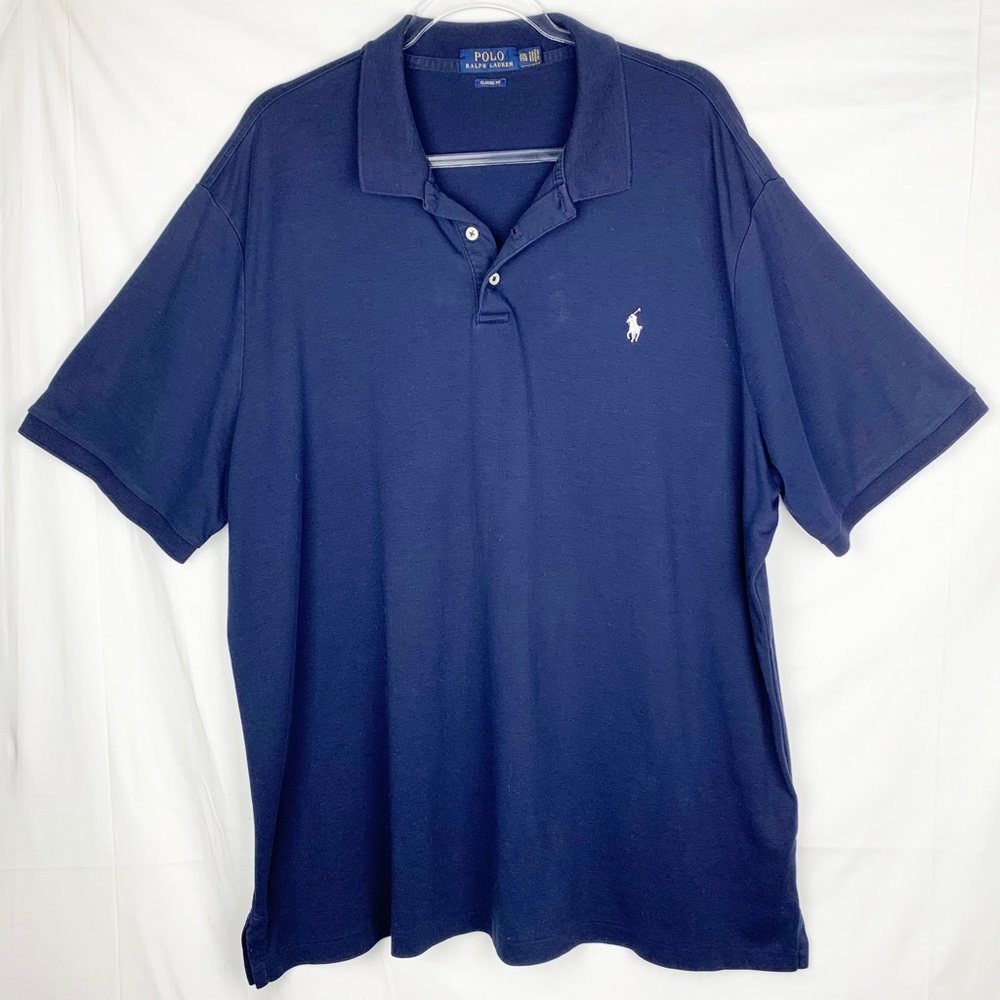Polo Ralph Lauren Navy Polo Shirt Classic Fit Size Xxl - Gem